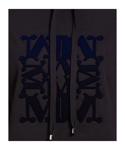 Max Mara Wool Hoodie With Flocked Logo