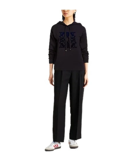 Max Mara Wool Hoodie With Flocked Logo