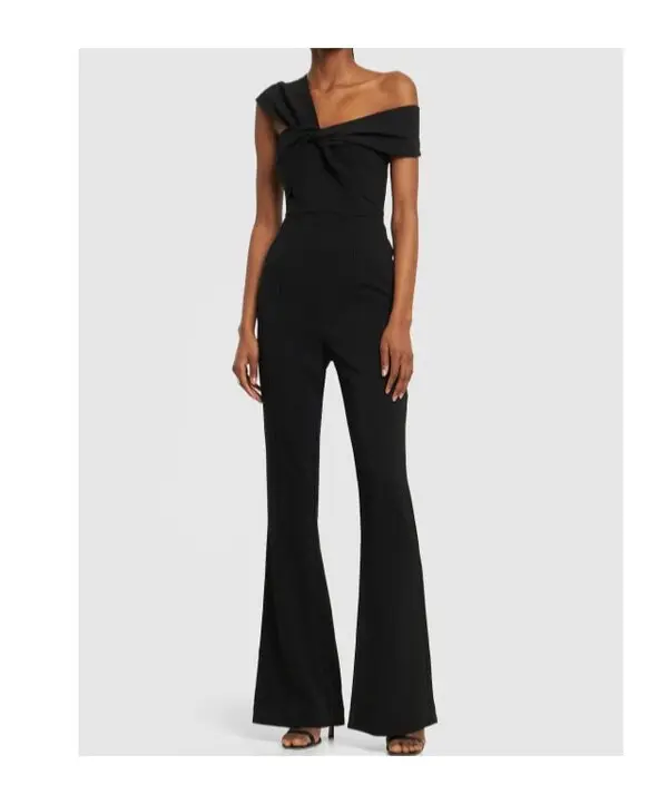 Roland Mouret Asymmetrical Stretch Viscose Cady Jumpsuit