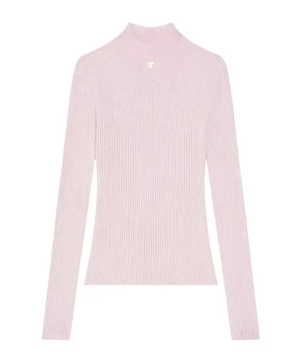 COURREGES Ribbed Jumper - Light Pink