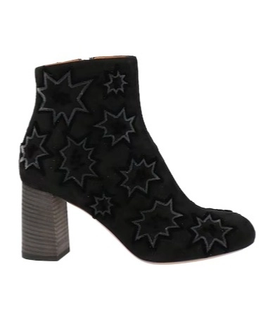 Chloé Suede Velvet Ankle Boots - Black