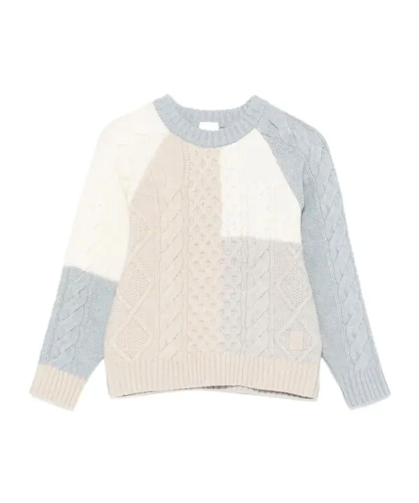 Eleventy Color-block Sweater With Contrasting Sleeves - White