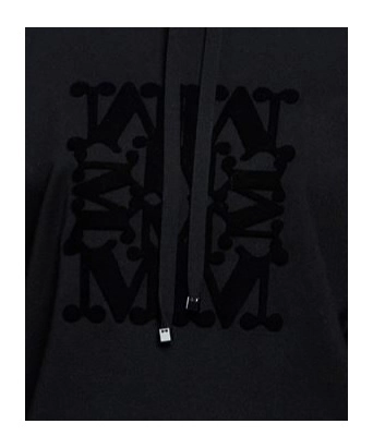 Max Mara Printed Wool Hooded Top - Black