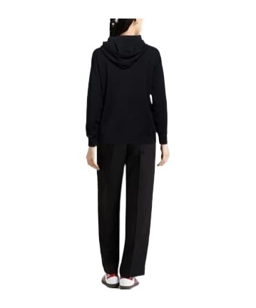 Max Mara Printed Wool Hooded Top - Black