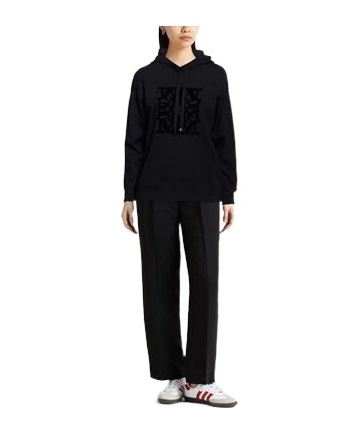 Max Mara Printed Wool Hooded Top - Black