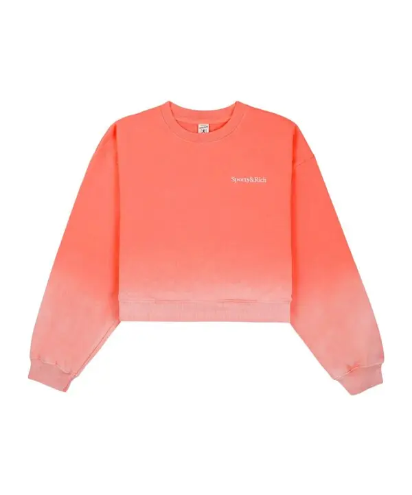 SPORTY  RICH Sporty & Rich Dip Dye Logo Embroidered Sweatshirt