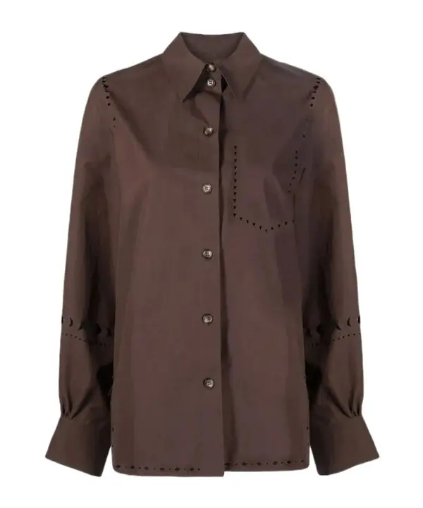 Nanushka Laser-cut Long-sleeve Shirt