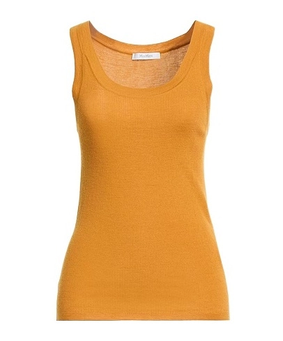 Max Mara Solid Wool Knit Vest - Orange