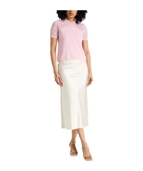 MAXCO. Lace Collar Polo Shirt