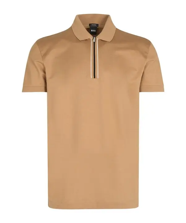 Hugo Boss Zip Detailed Short-sleeved Polo Shirt