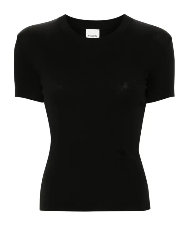 Nanushka Logo-embroidered Cropped T-shirt