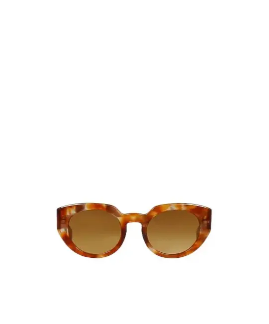 Chloé Colored Round Plastic Frame Sunglasses - Brown