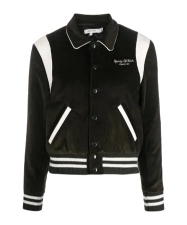 SPORTY  RICH Sporty & Rich Logo Embroidered Bomber Jacket