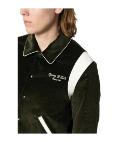 SPORTY  RICH Sporty & Rich Logo Embroidered Bomber Jacket