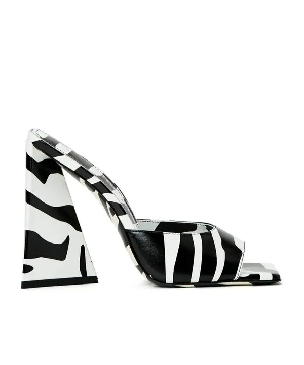 Attico Devon Zebra-print 115mm Mules