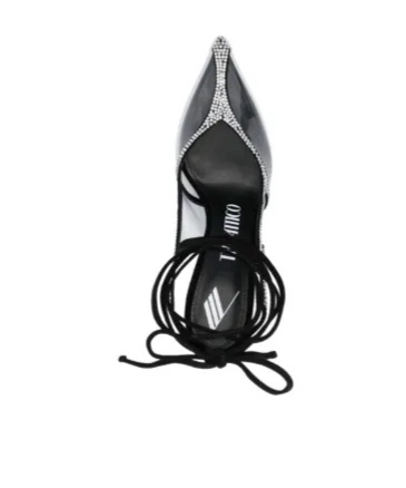 Attico Venus 100mm Crystal-embellished Pumps - Black