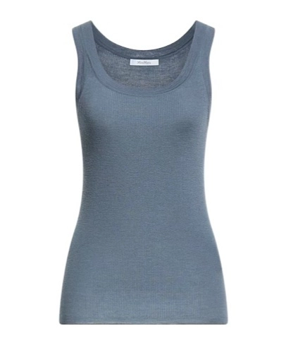 Max Mara Solid Wool Sleeveless Top - Gray