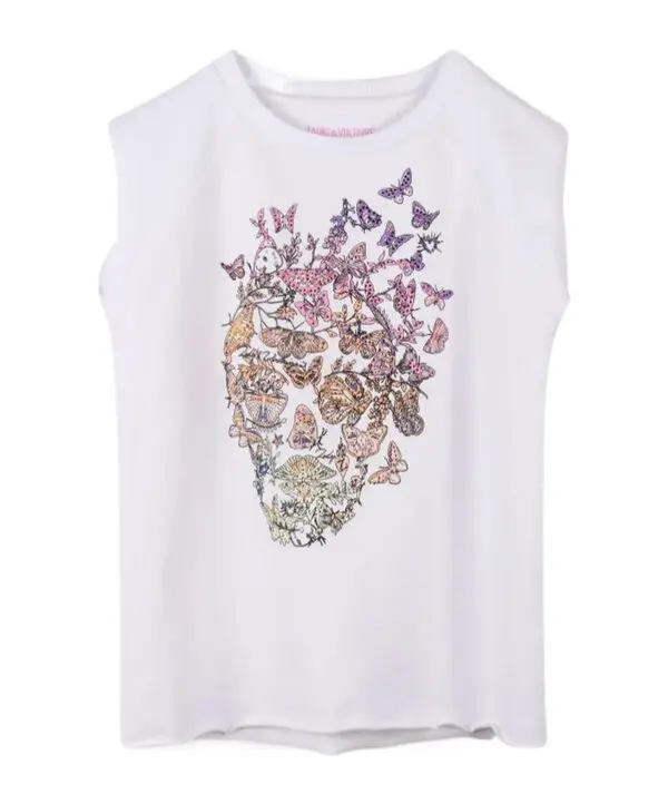 Zadig&Voltaire Butterfly Print Sleeveless Top - White