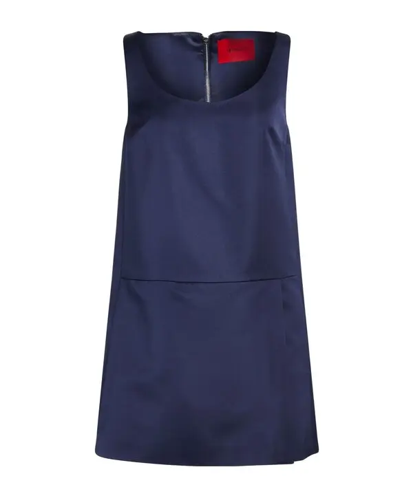 MAXCO. Solid Color Sleeveless Satin Dress