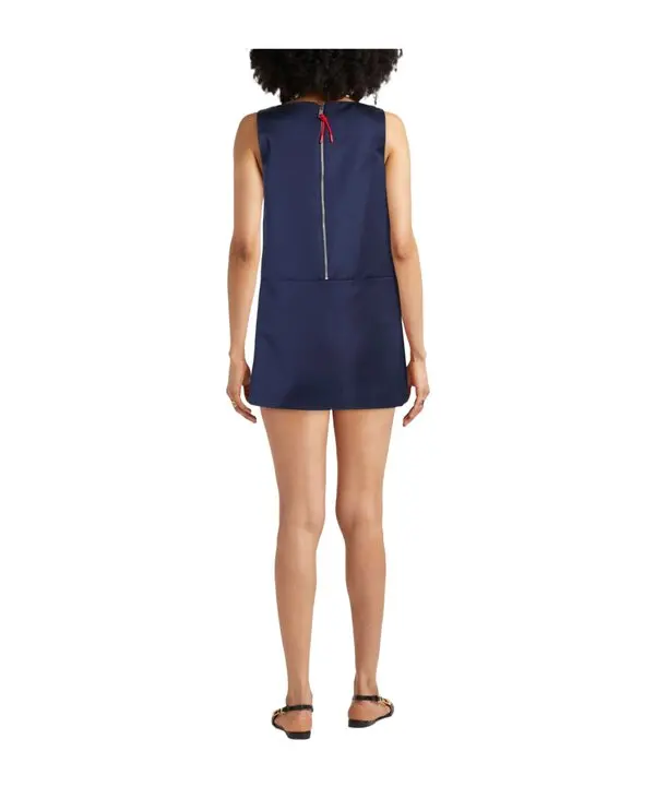 MAXCO. Solid Color Sleeveless Satin Dress
