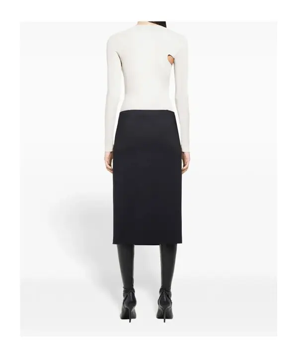 COURREGES Asymmetric Neckline Long Sleeve Top - White