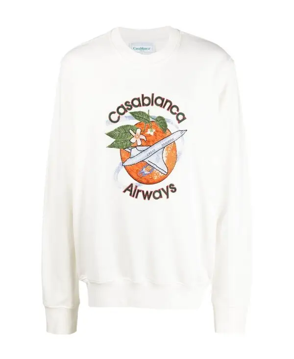 Casablanca Orbite Autour De L'orange Sweatshirt - White