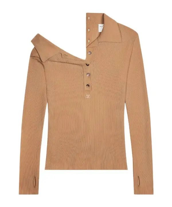 COURREGES Button-fastening Cotton-blend Jumper