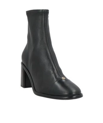 Tory Burch Solid Color Leather Ankle Boots