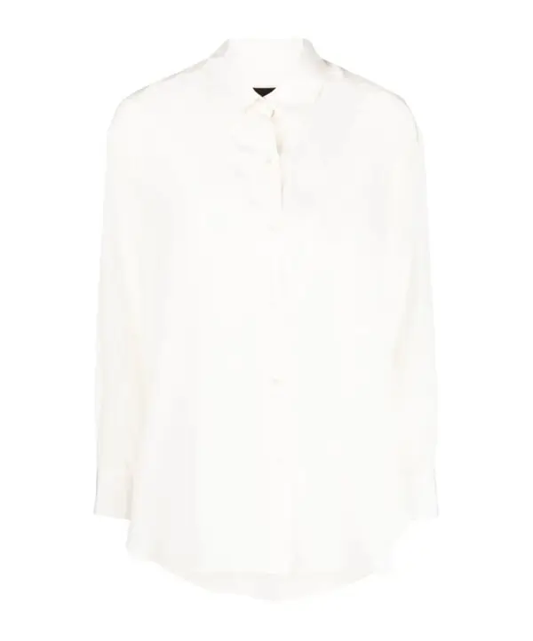 NILI LOTAN Sheer Silk Long-sleeve Shirt