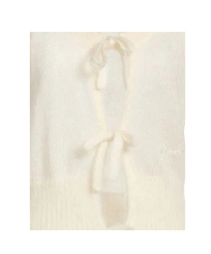 GANNI Plain Colour Cardigans - White