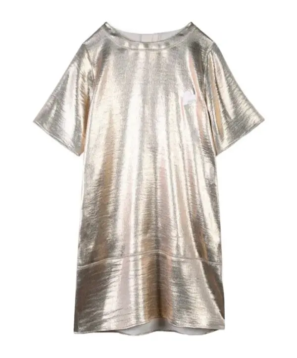 Zadig&Voltaire Metallic Short Sleeve Dress - Nude