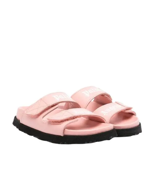 Palm Angels Logo-print Leather Slides