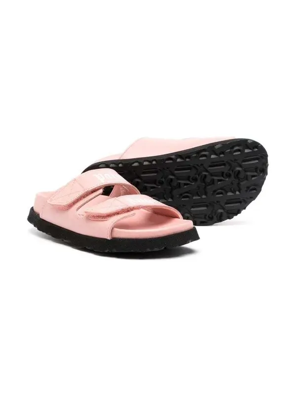 Palm Angels Logo-print Leather Slides