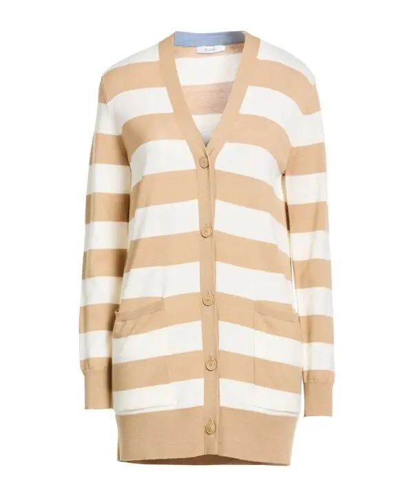 Max Mara Striped Wool Knit Cardigan