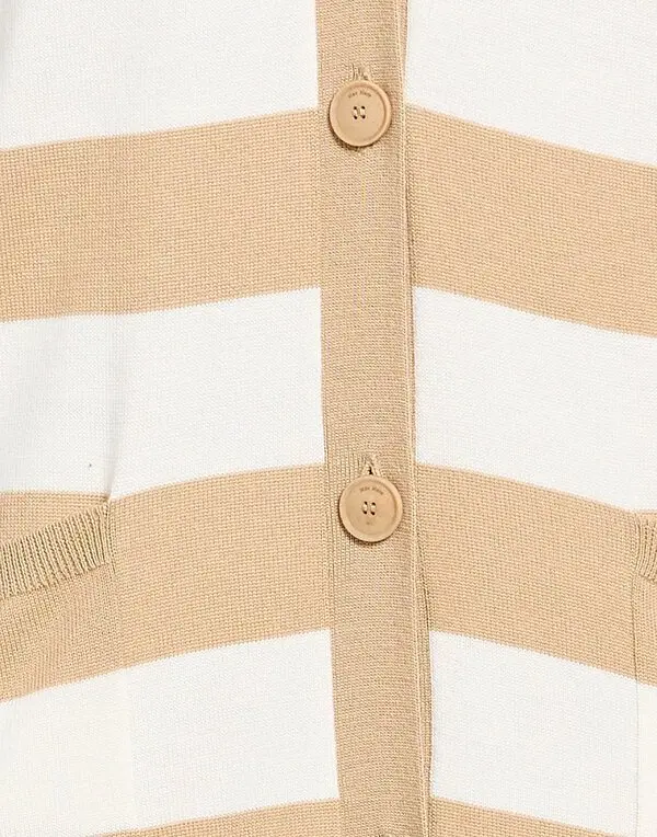 Max Mara Striped Wool Knit Cardigan