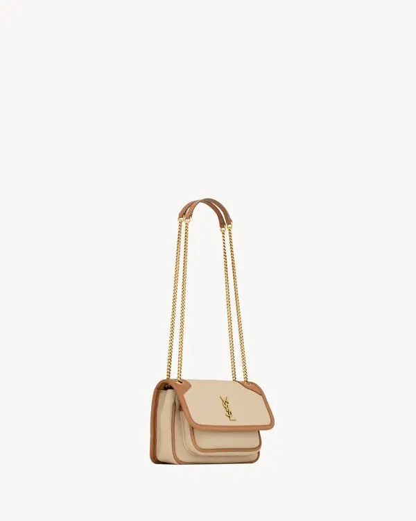Saint Laurent Niki Mini En Toile Et Cuir