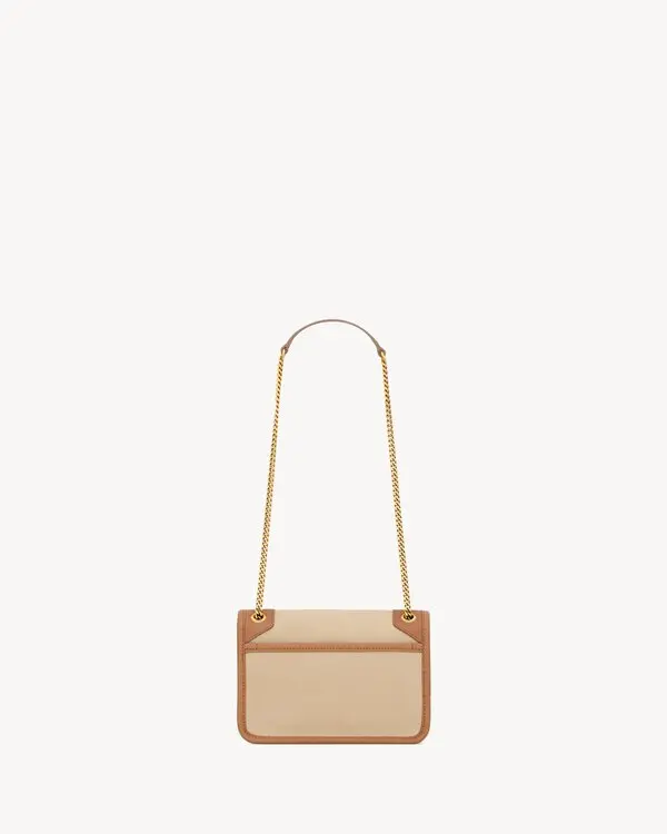 Saint Laurent Niki Mini En Toile Et Cuir