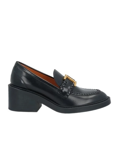 Chloé Leather Loafers With Embellished Logo