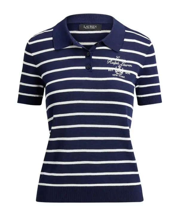 Ralph Lauren Striped Short Sleeve Polo Shirt - Black