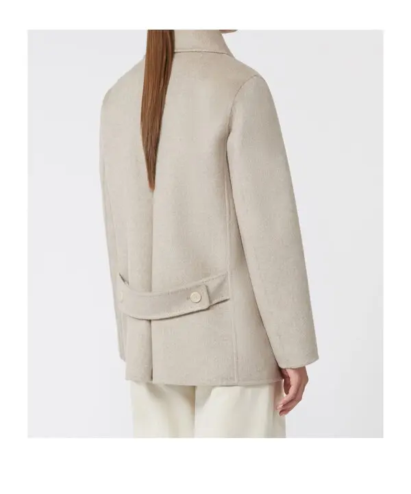 Max Mara Double-breasted Coat With Shirt Collar And Pleated Back