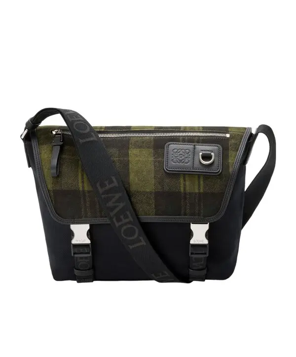 Loewe Medium Flap Shoulder Bag - Khaki/black