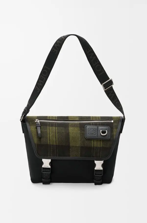 Loewe Medium Flap Shoulder Bag - Khaki/black