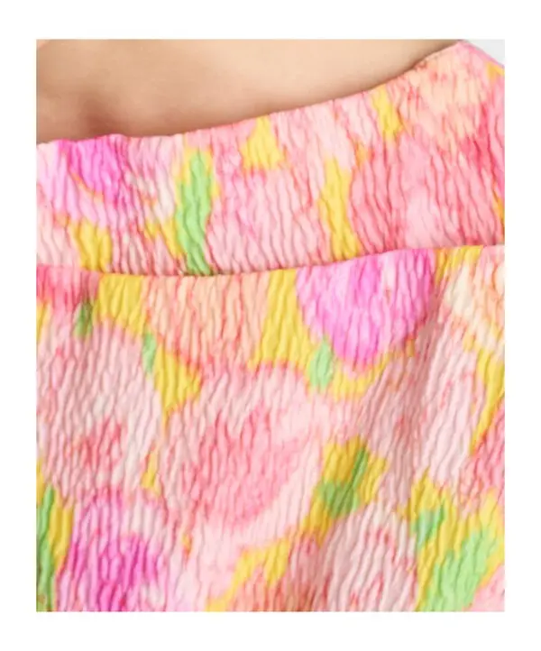 Prada Floral Print Boatneck Short Sleeve Dress