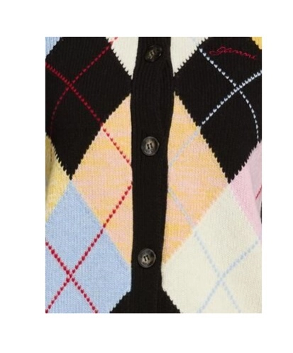 GANNI Argyle Knit Cardigan