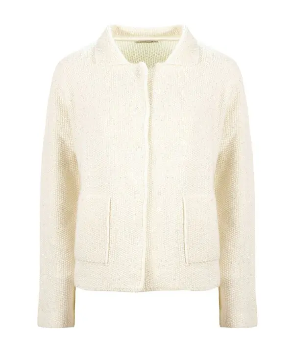 KANGRA Sequin Seed Stitch Knitwear With Pockets