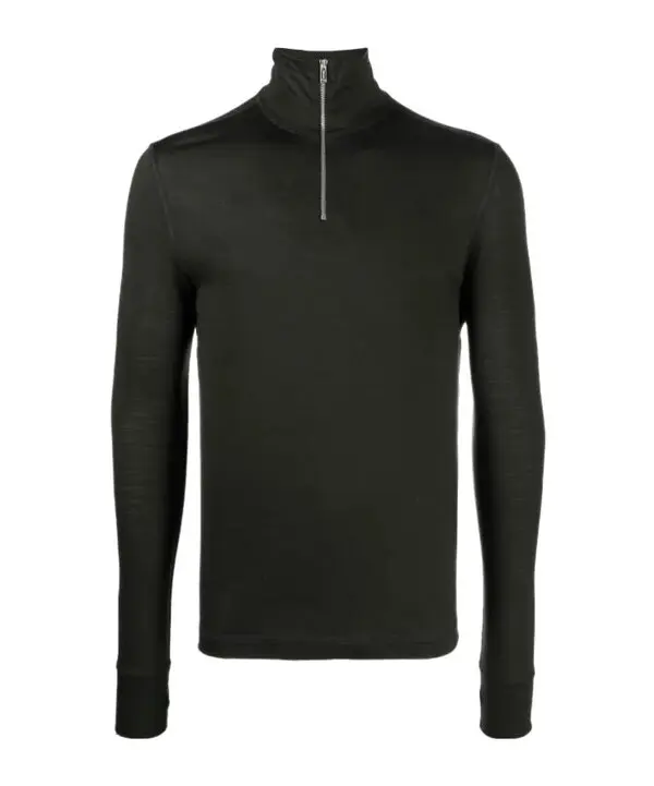 Nanushka High-neck Wool Top With Front Zip