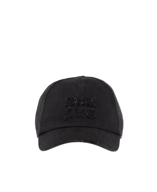 Miu Miu Embroidered Logo Baseball Cap - Black