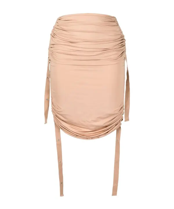 DION LEE Doric Ruched Midi Skirt - Nude