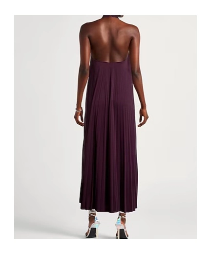 MAXCO. Pleated Halterneck Maxi Dress