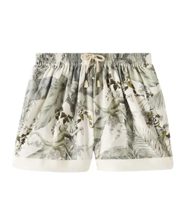 Zimmermann Botanical-print Shorts - White
